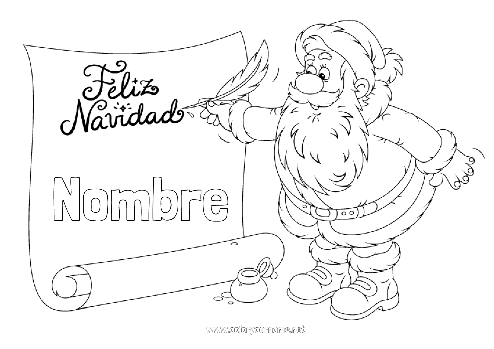 Nº de colorear 354 - Papá Noel Navidad