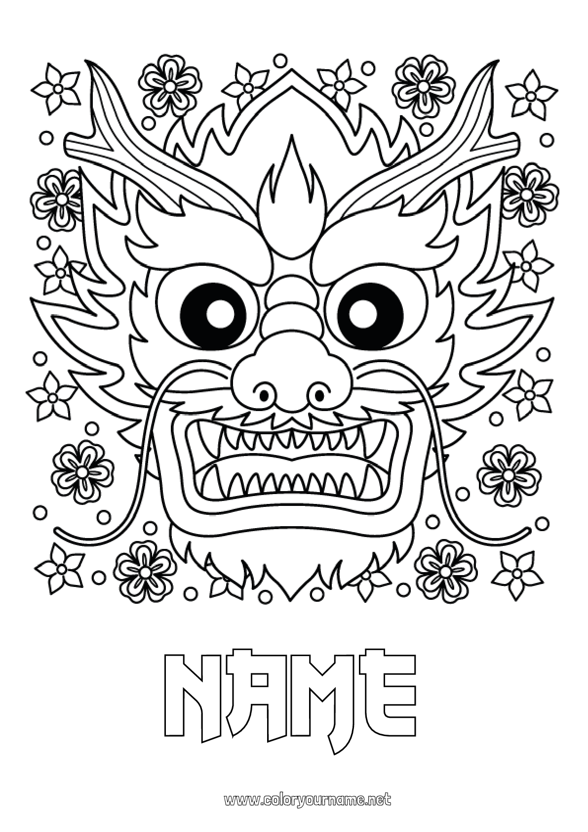 Coloring page No.3681 - Dragon Animal Chinese New Year