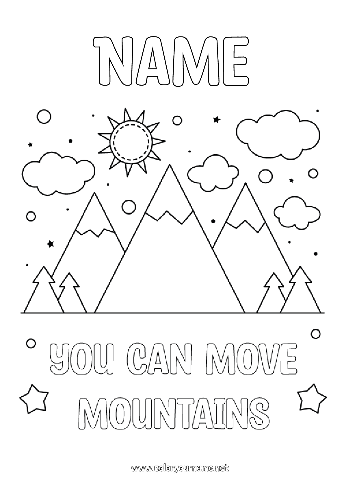 Coloring page No.3694 - Children's activities Positive Mountain