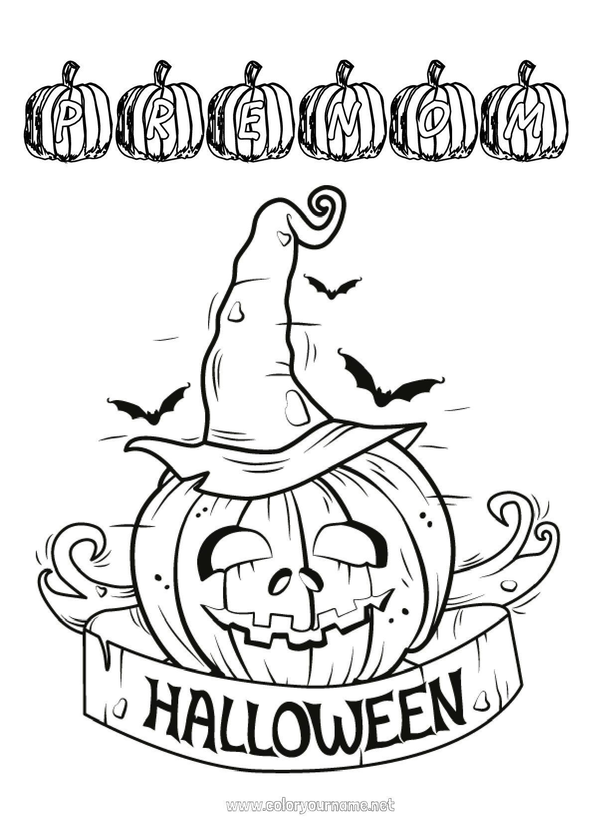Coloriage n°36 - Citrouille Halloween