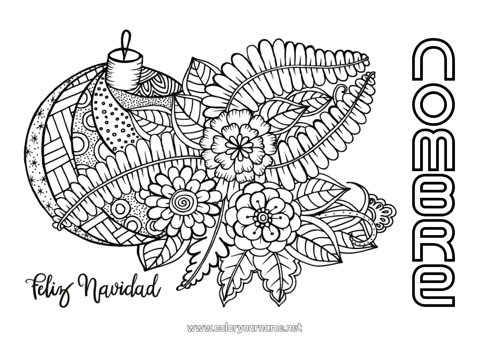 Nº de colorear 370 - Mandala Navidad Bolas de Navidad
