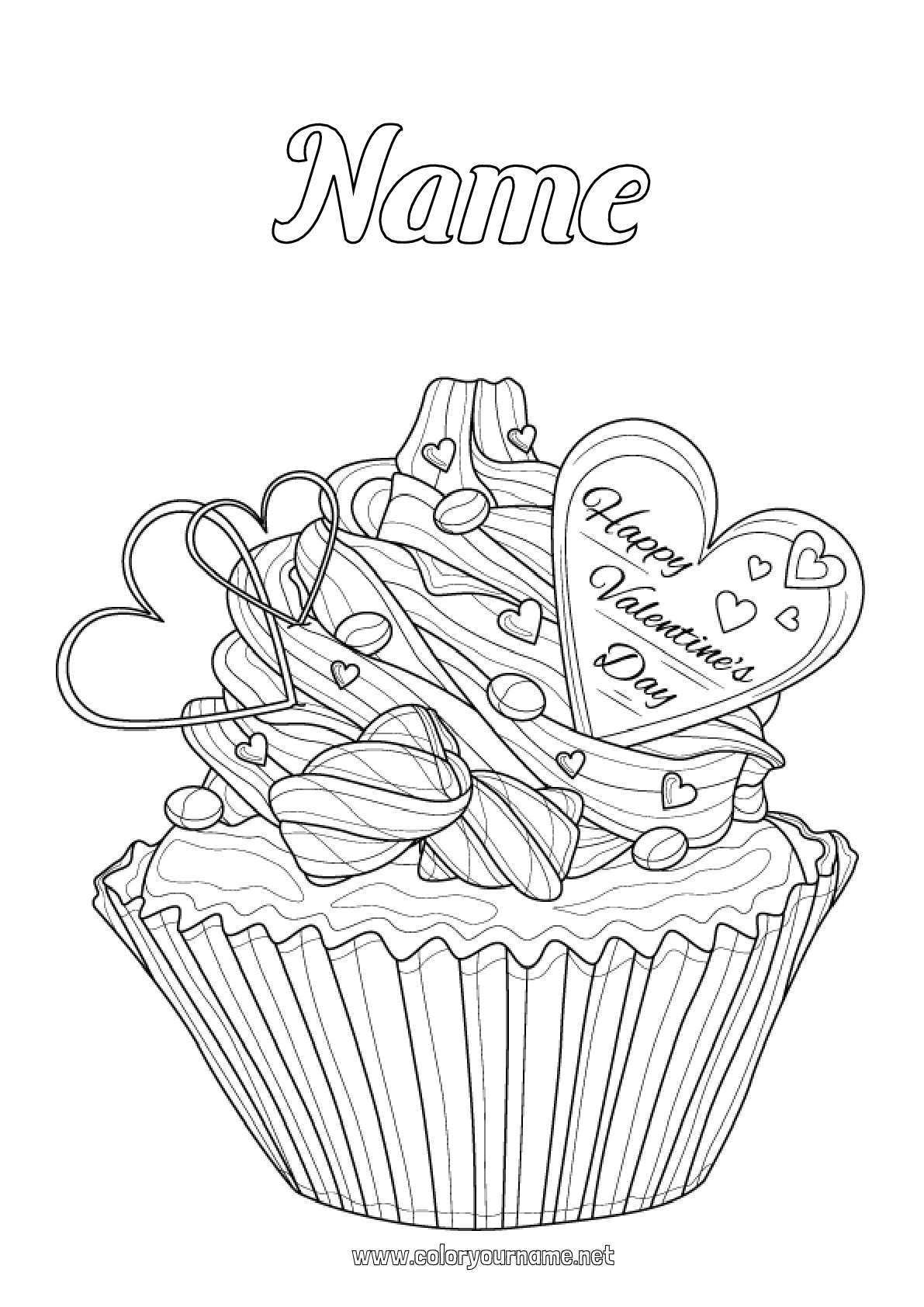 Coloring page No.3767 - Sweets Heart Valentine's Day