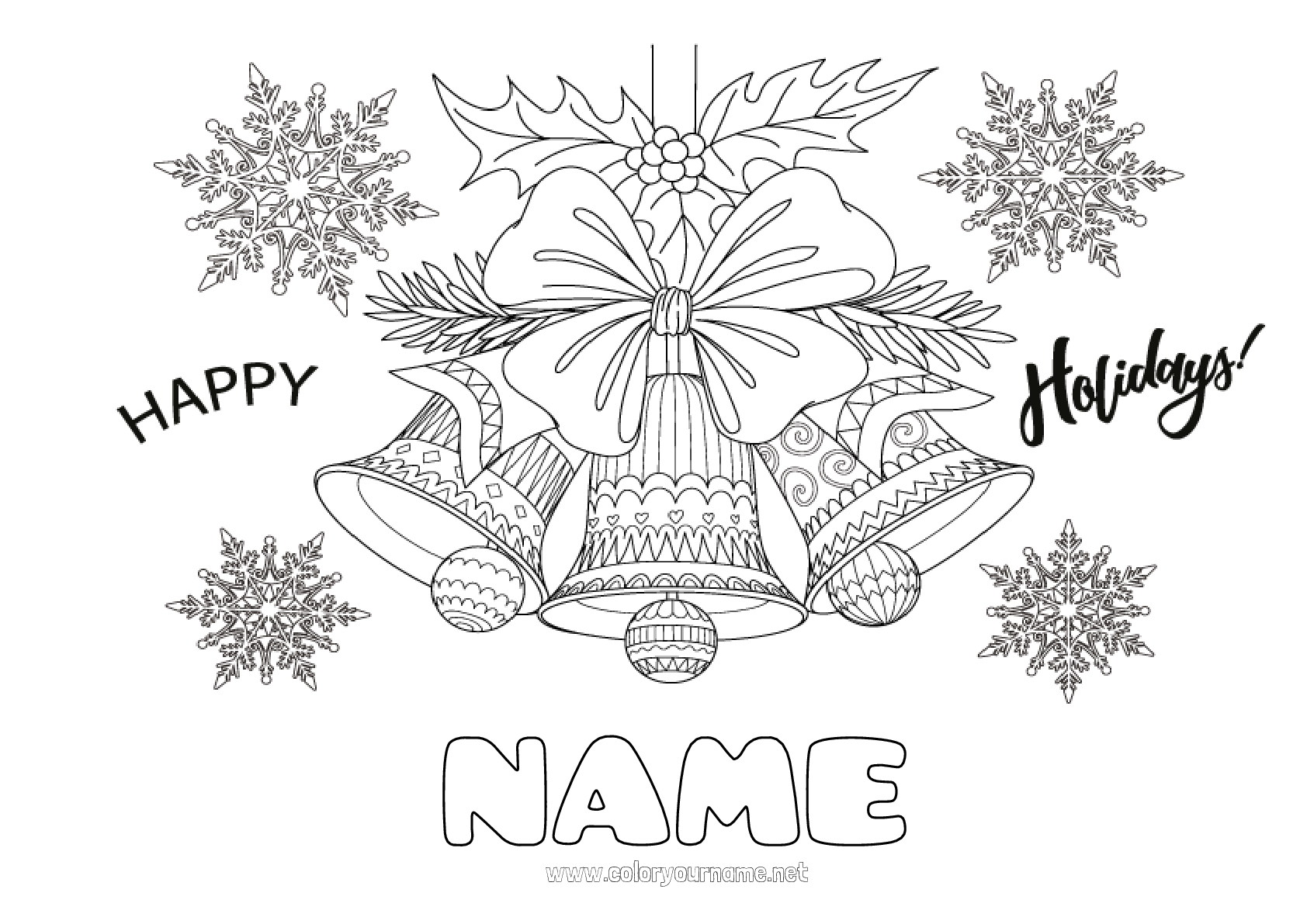Coloring page No.378 - Christmas Bell