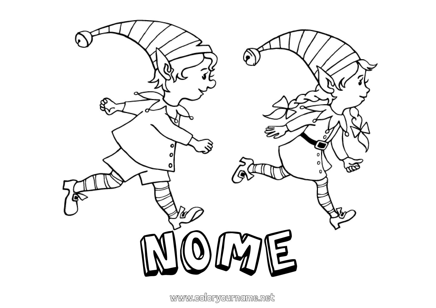 Pagina da colorare n.379 - Elfo di Natale Pagine da colorare degli elfi