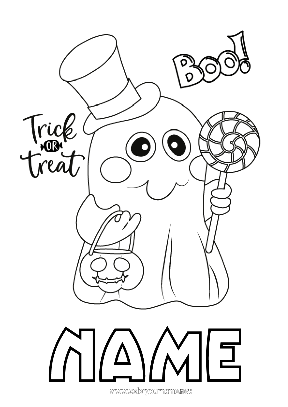 Coloring Page No 37 Ghost Trick Or Treat Halloween