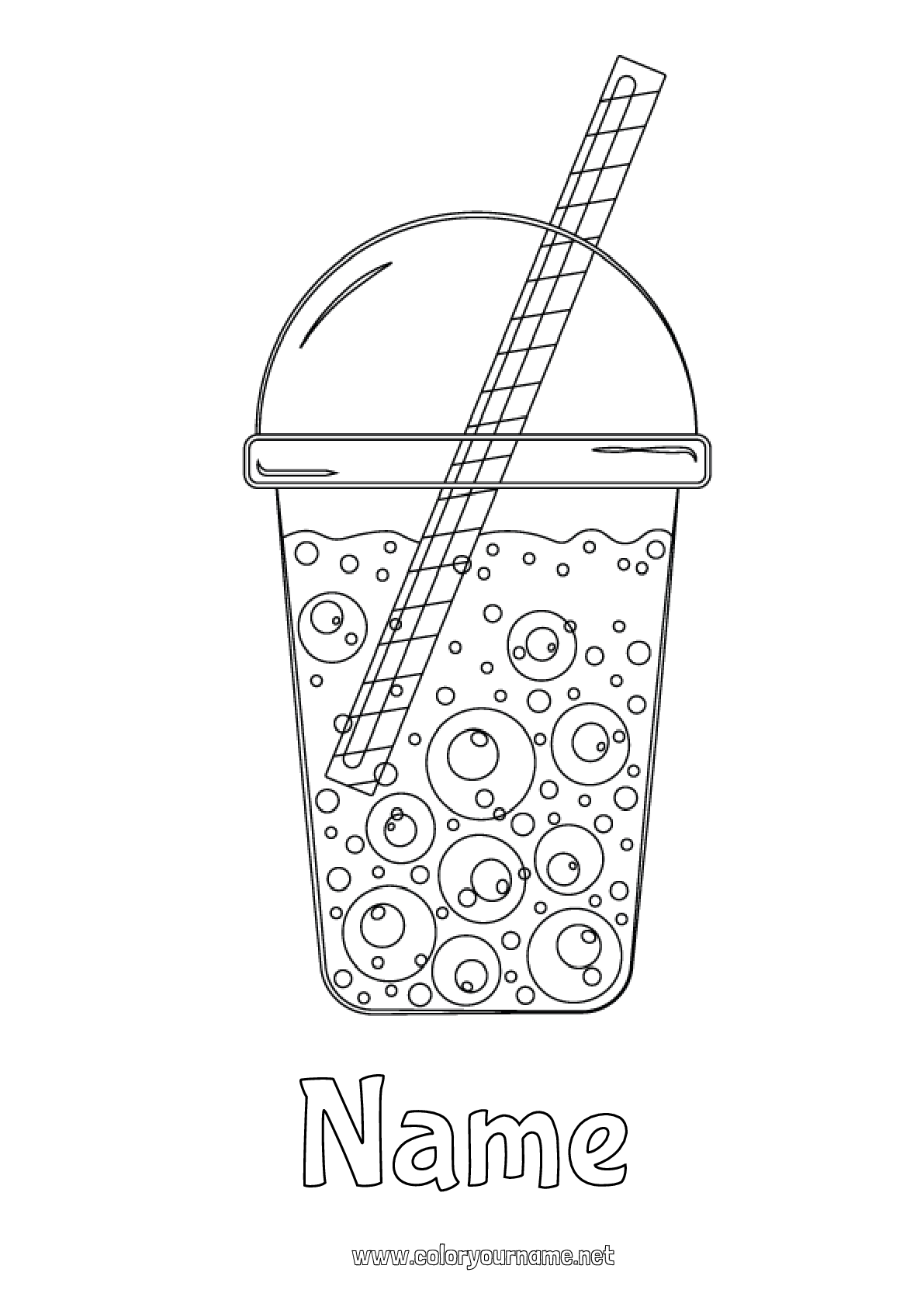 Coloring page No.3823 - Drinks Soda Bubble tea