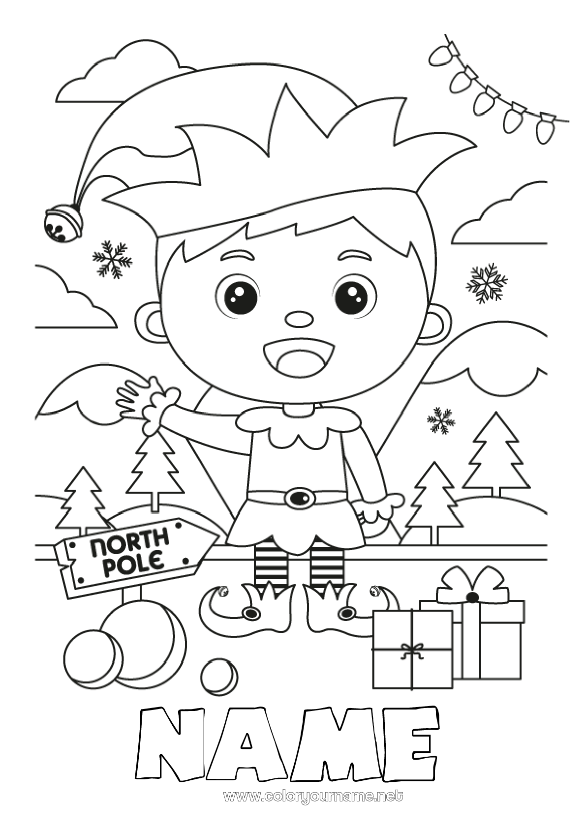 Coloring page No.382 - Christmas elves Elves coloring pages