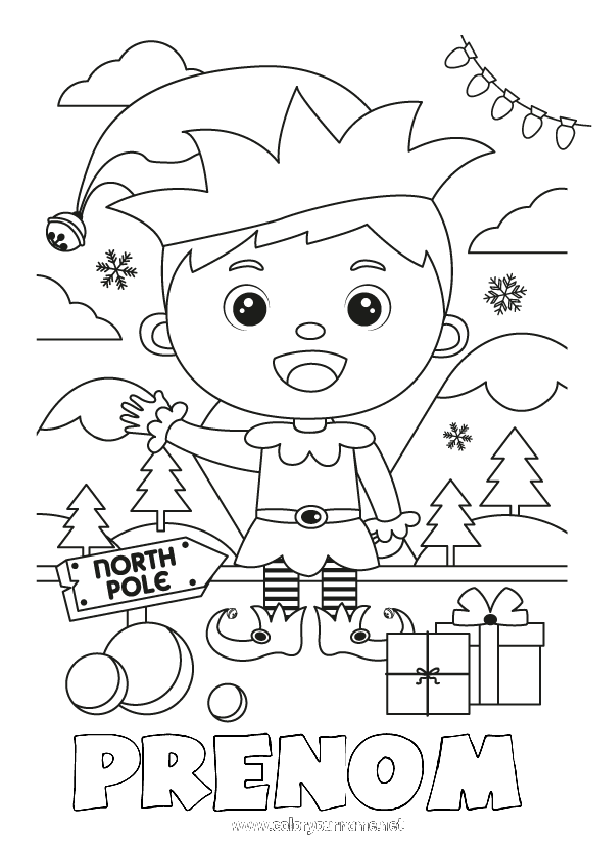 Coloriage n°382 - Lutins de Noël Coloriages lutins