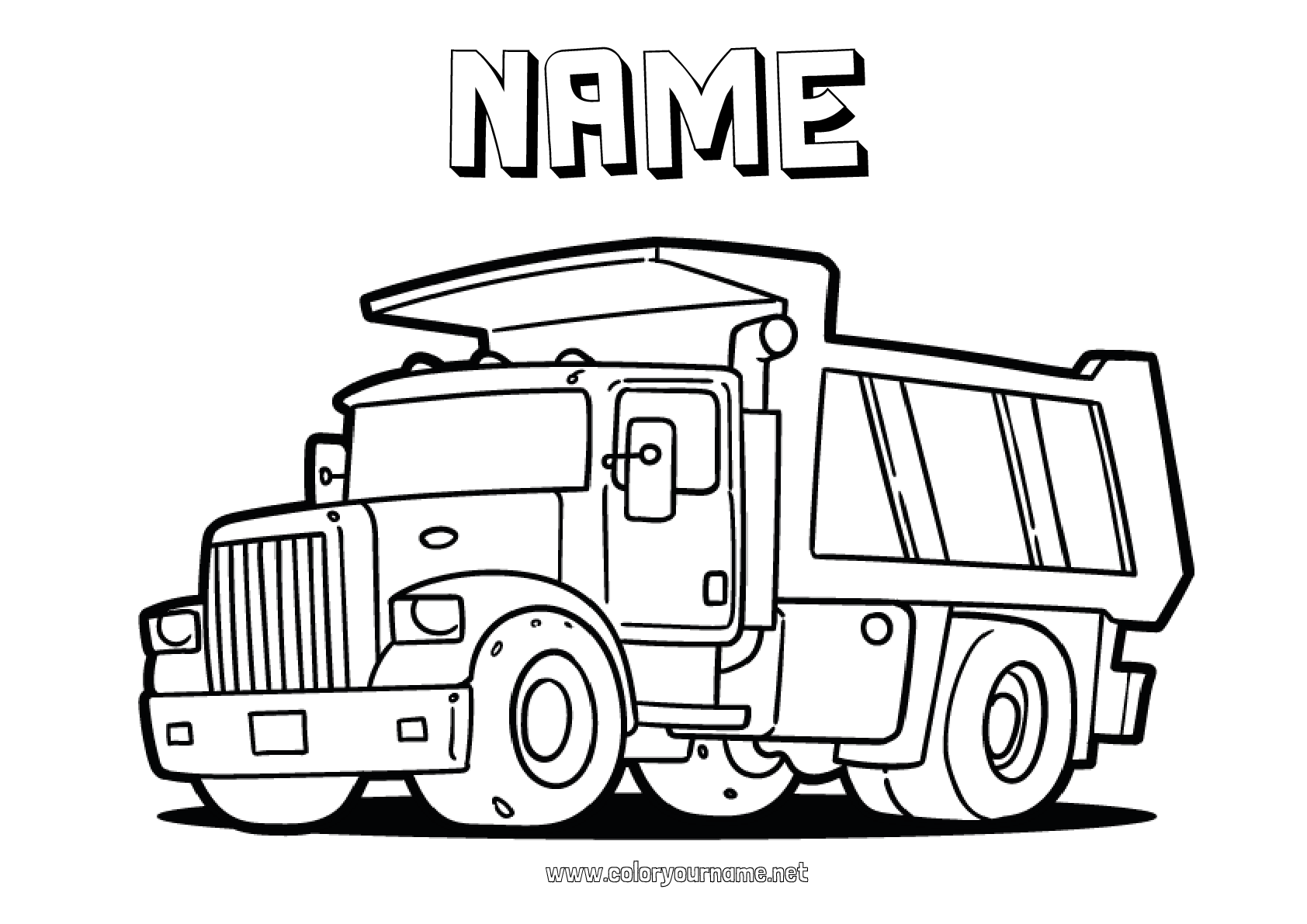 Coloring page No.3835 - Truck Trucks and utility vehicles Construction Jobs
