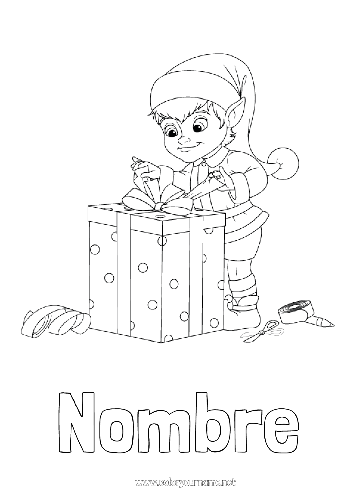 Nº de colorear 384 - Elfos de navidad Navidad Dibujos de Elfos para ...