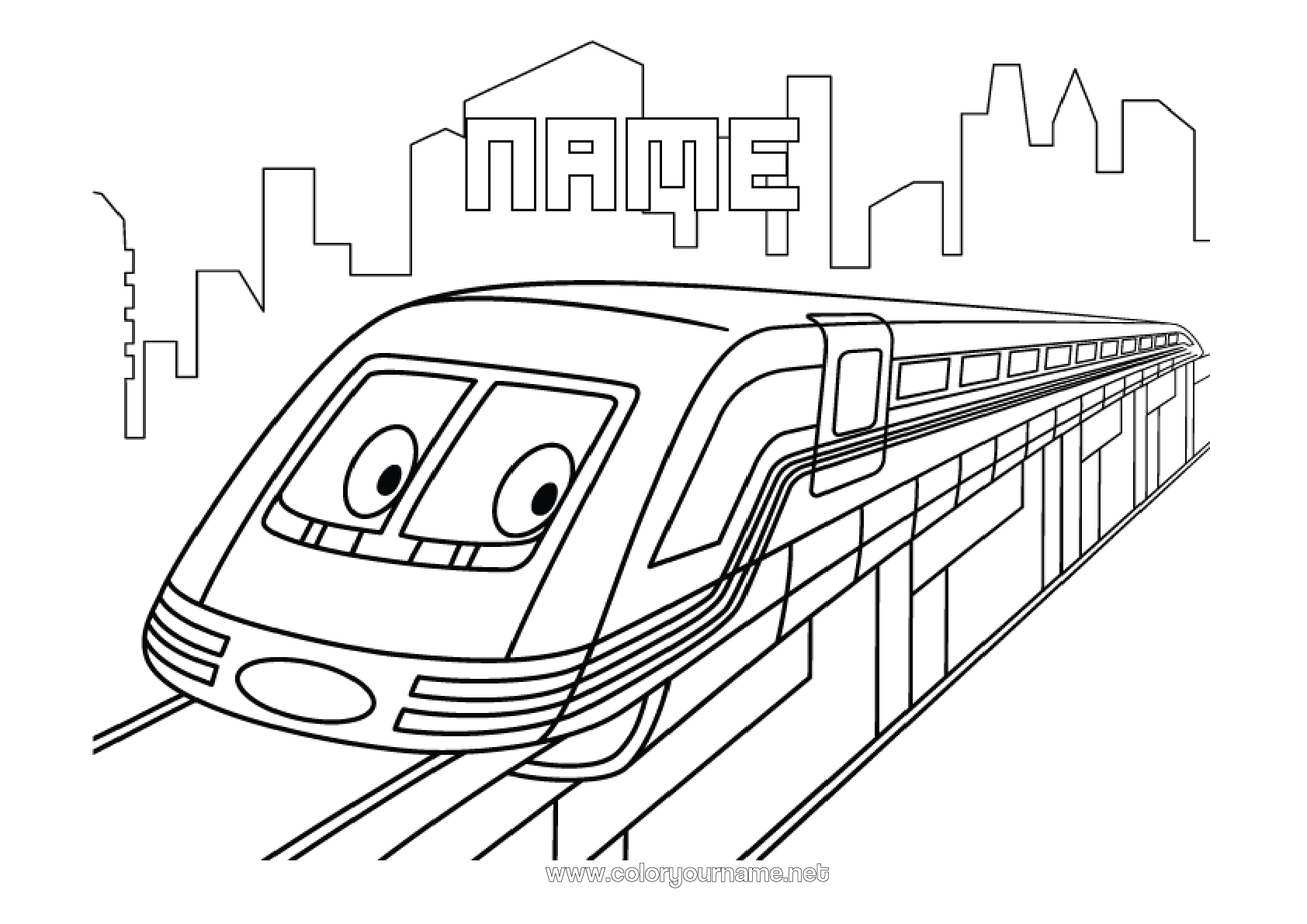 Coloring page No.3872 - Vehicles Train Ground public transport
