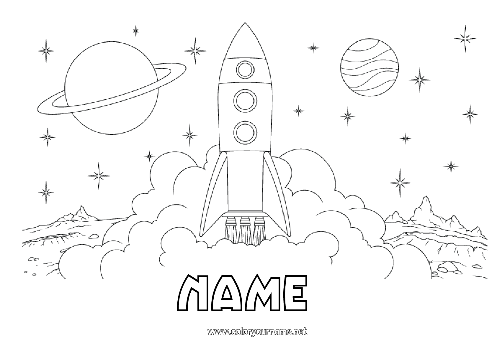 Coloring page No.3874 - Rocket Vehicles Space