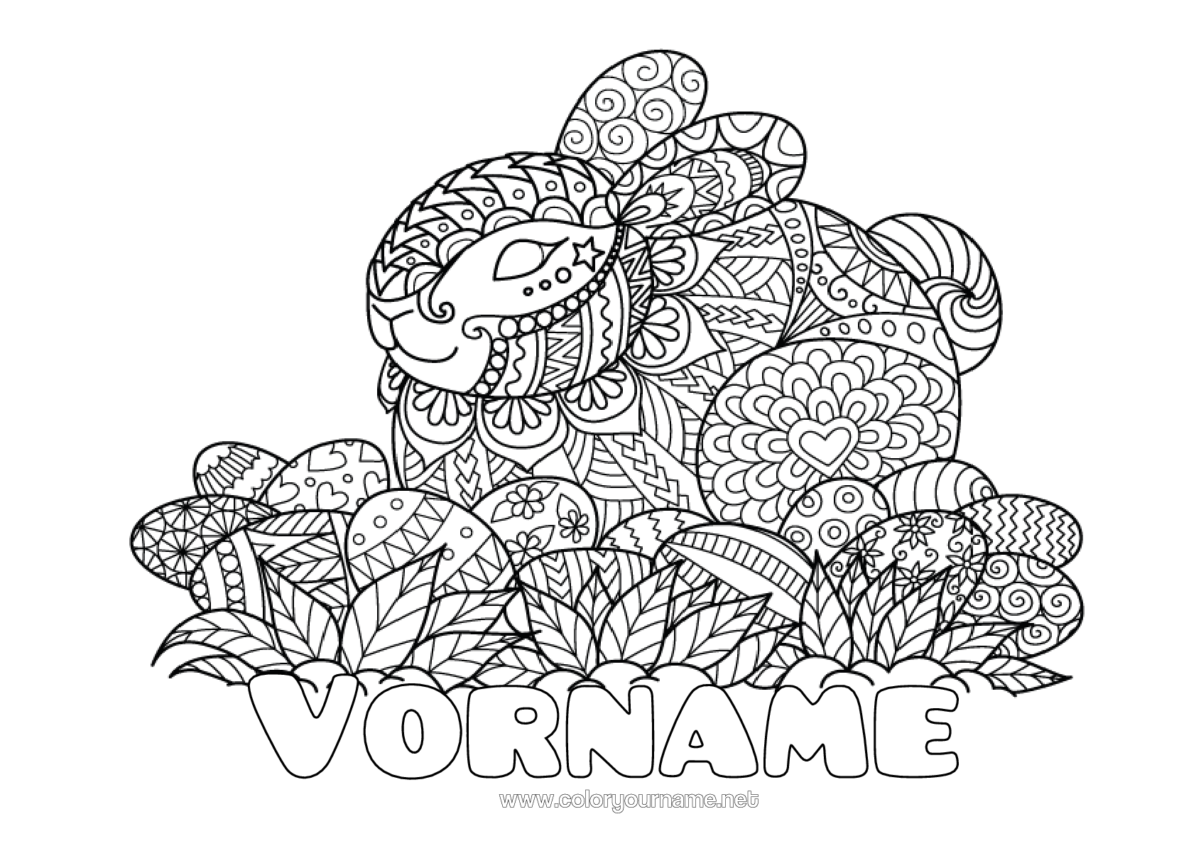 Malvorlage Nr.3882 - Mandala Hase Tier