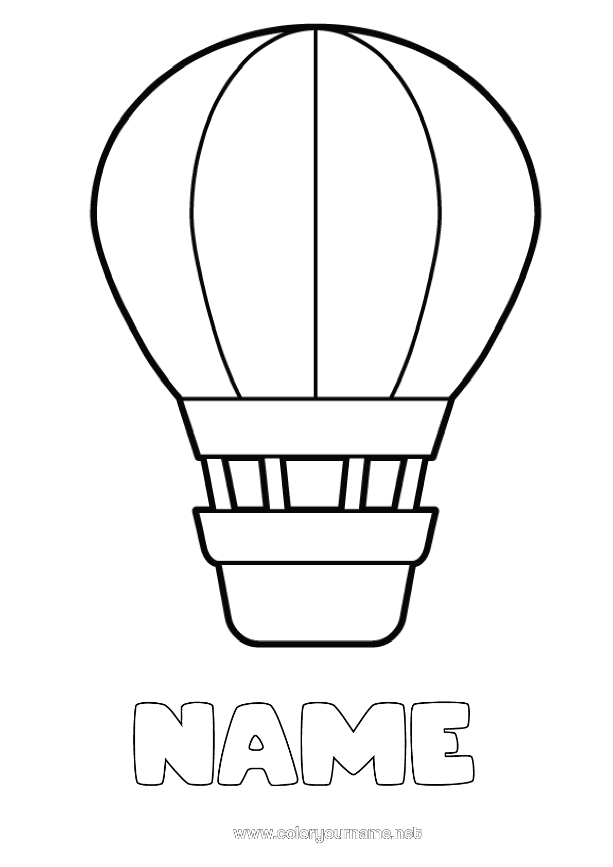 Coloring Page No 3886 Vehicles Hot Air Balloon Easy Coloring Pages