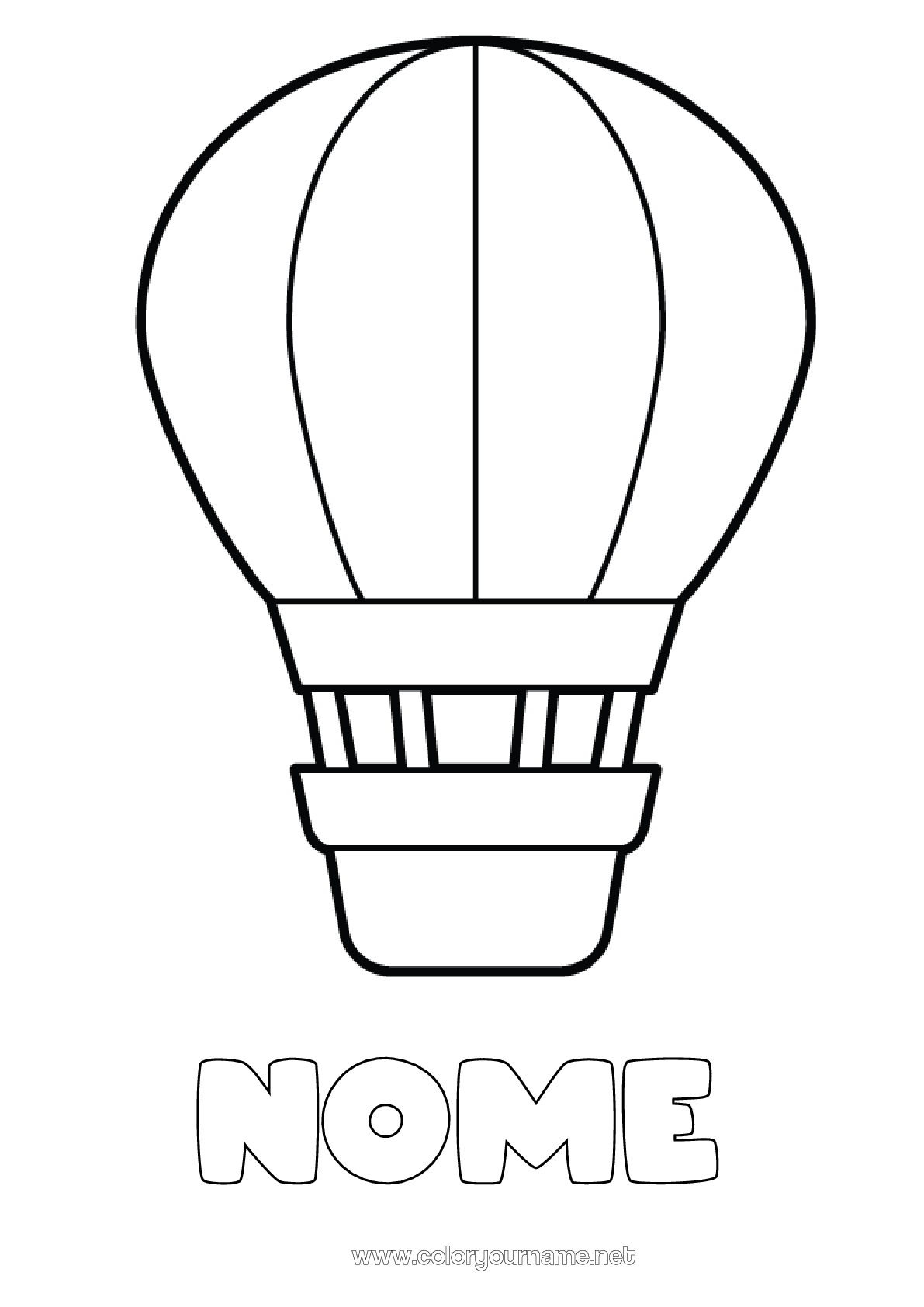 Pagina da colorare n.3886 - Veicoli Mongolfiera Disegni da colorare facili