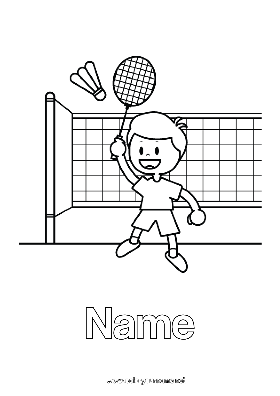 Coloring page No.3887 - Sport Racket sports Badminton