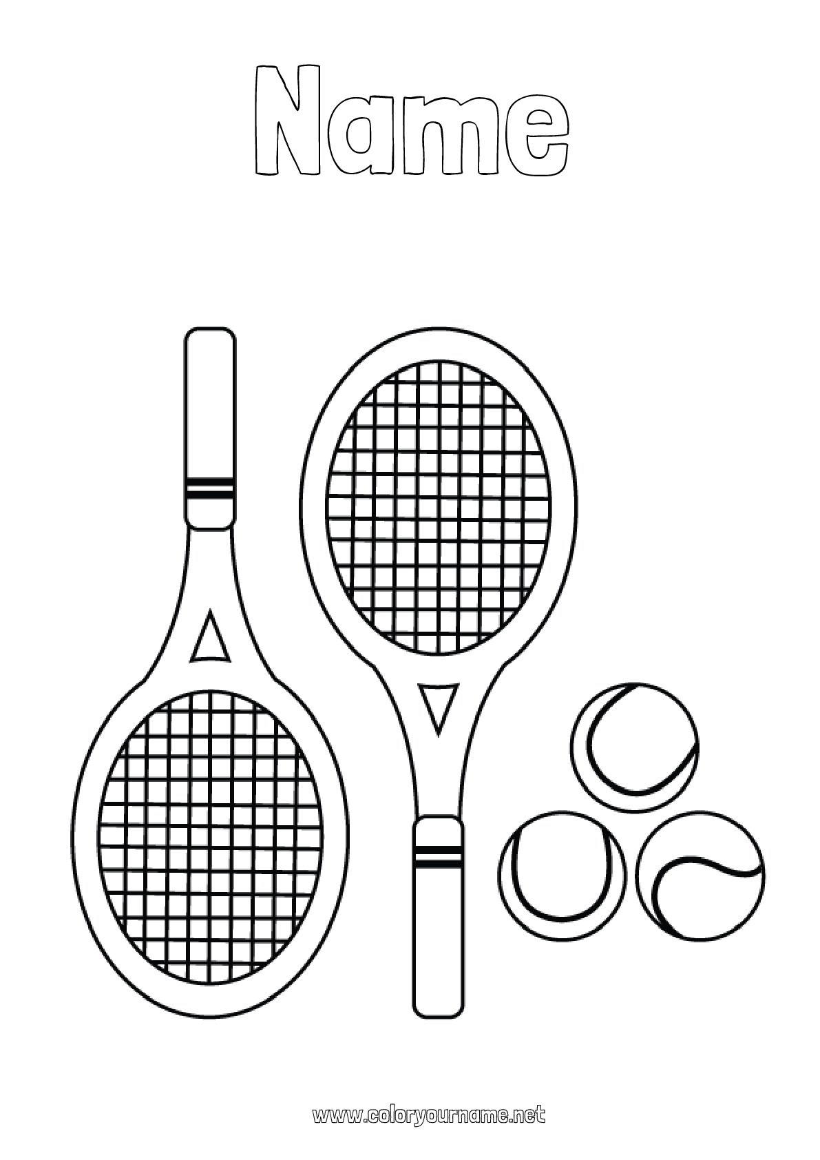 Coloring page No.3888 - Sport Tennis Racket sports