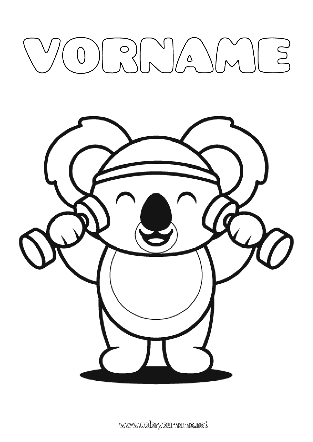 Malvorlage Nr.3892 - Niedlich Sport Kawaii