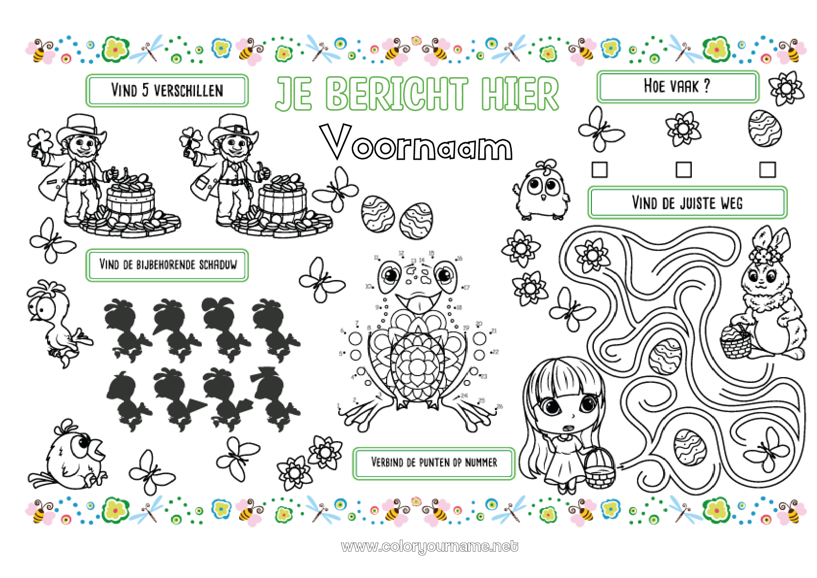 Kleurplaat nr.3909 - Lente Activiteiten voor Kinderen Van punt naar punt