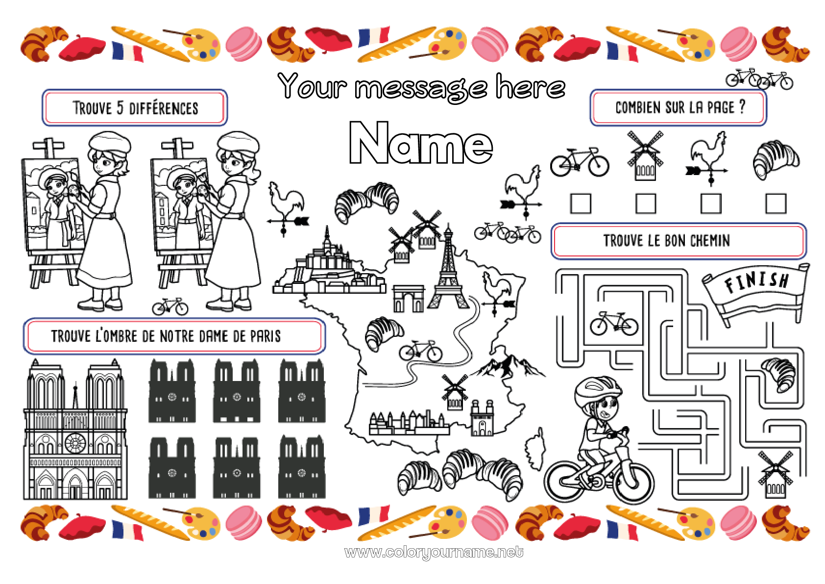 Coloring page No.3915 - Children's activities France Country
