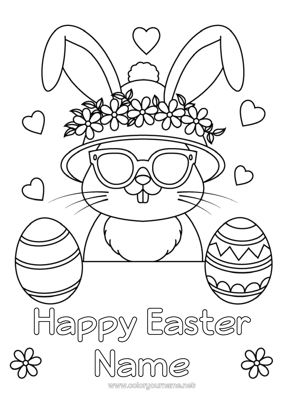 Coloring page No.3922 - Bunny Easter eggs Easter