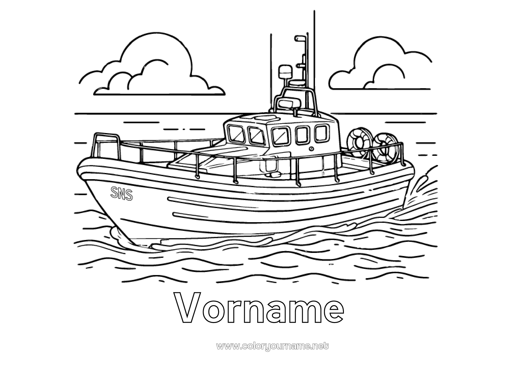 Colorare Rettungsboot Reddingsboot Salvataggio Raft Bote Salvavidas ...