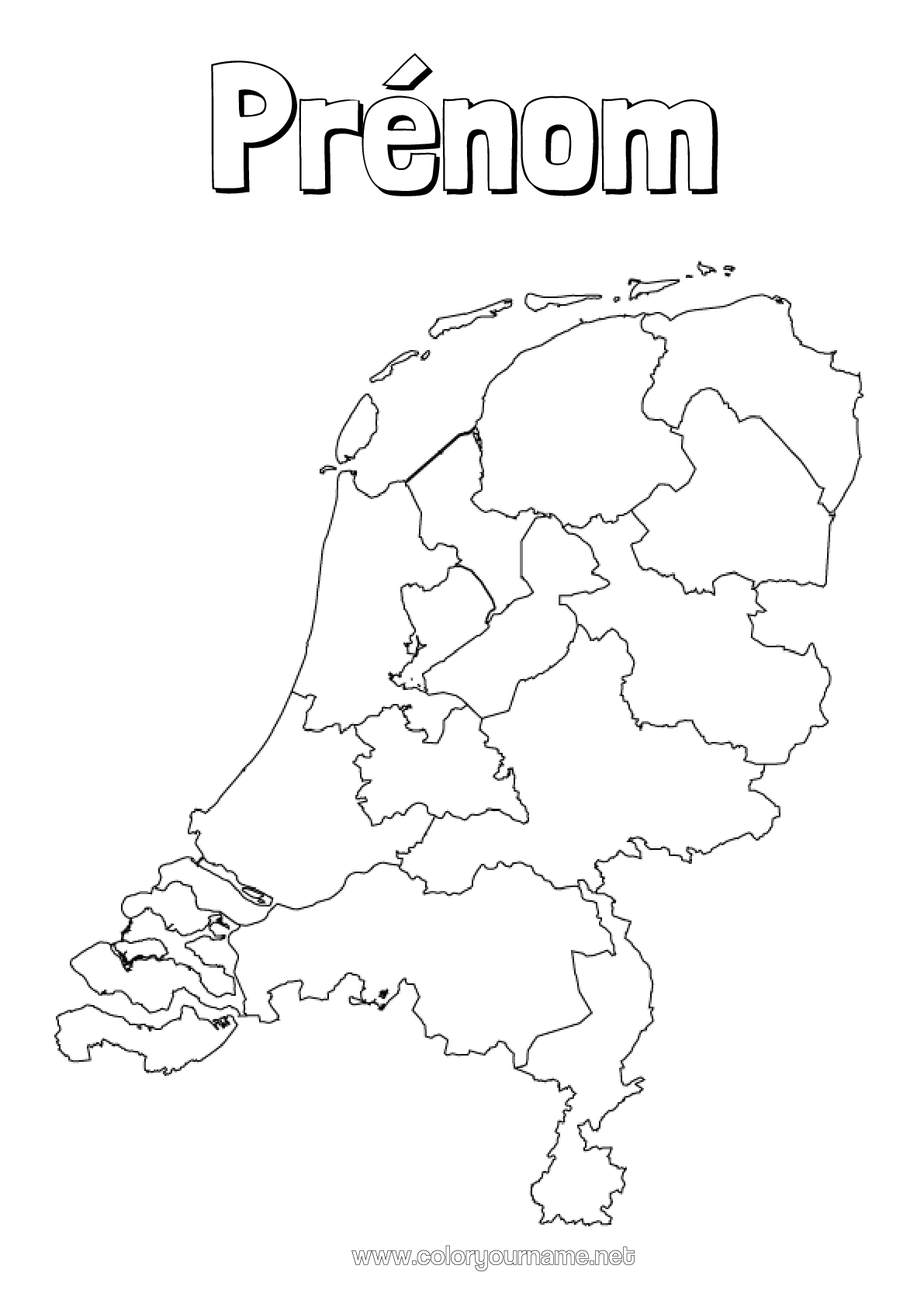 Coloriage n°3931 - Géographie Pays Carte des pays