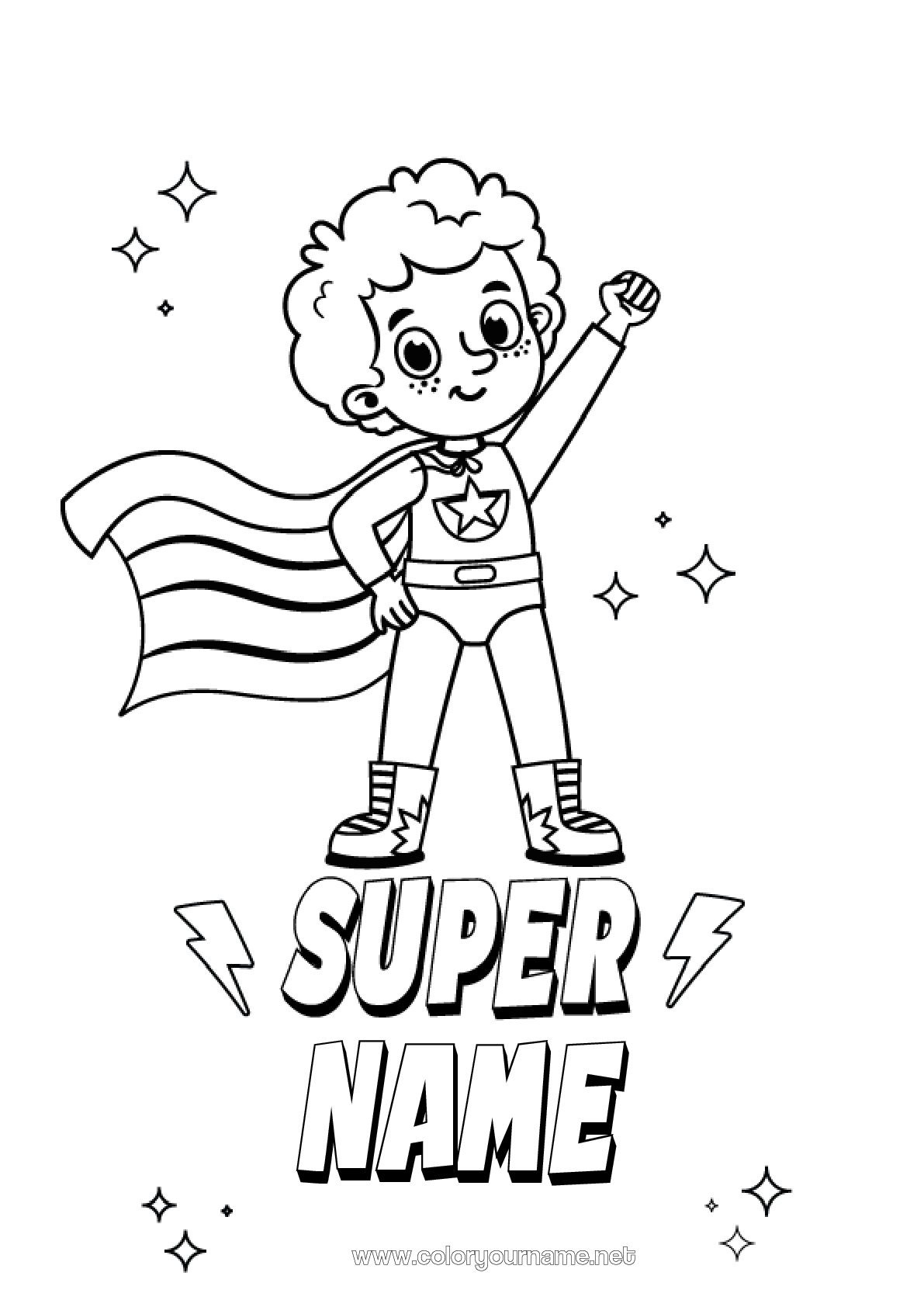 Coloring page No.3951 - Boy Hero Super badge