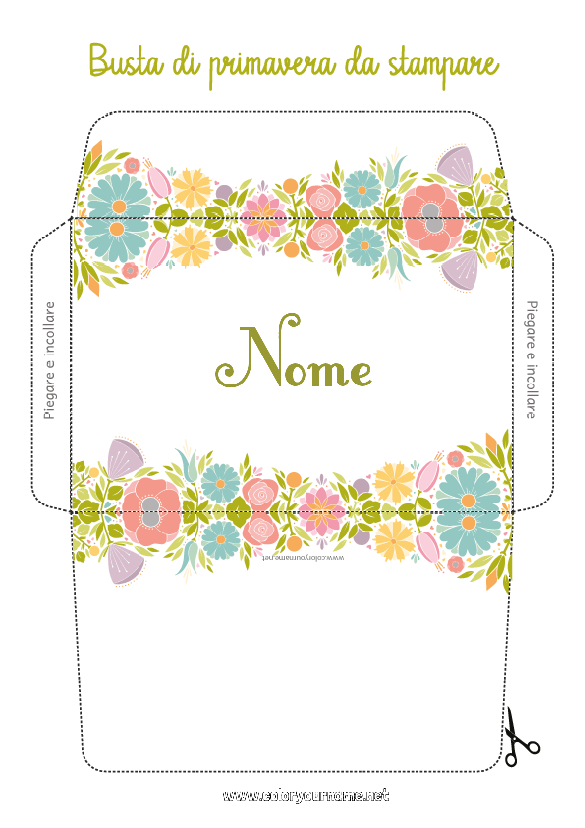 Pagina da colorare n.3969 - Fiori Primavera Busta da stampare