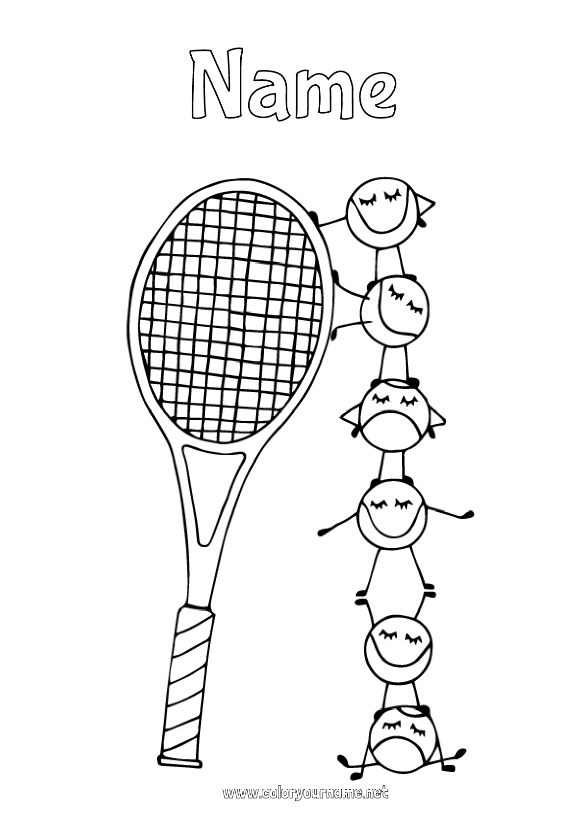 Coloring page No.3975 - Tennis Racket sports Racket