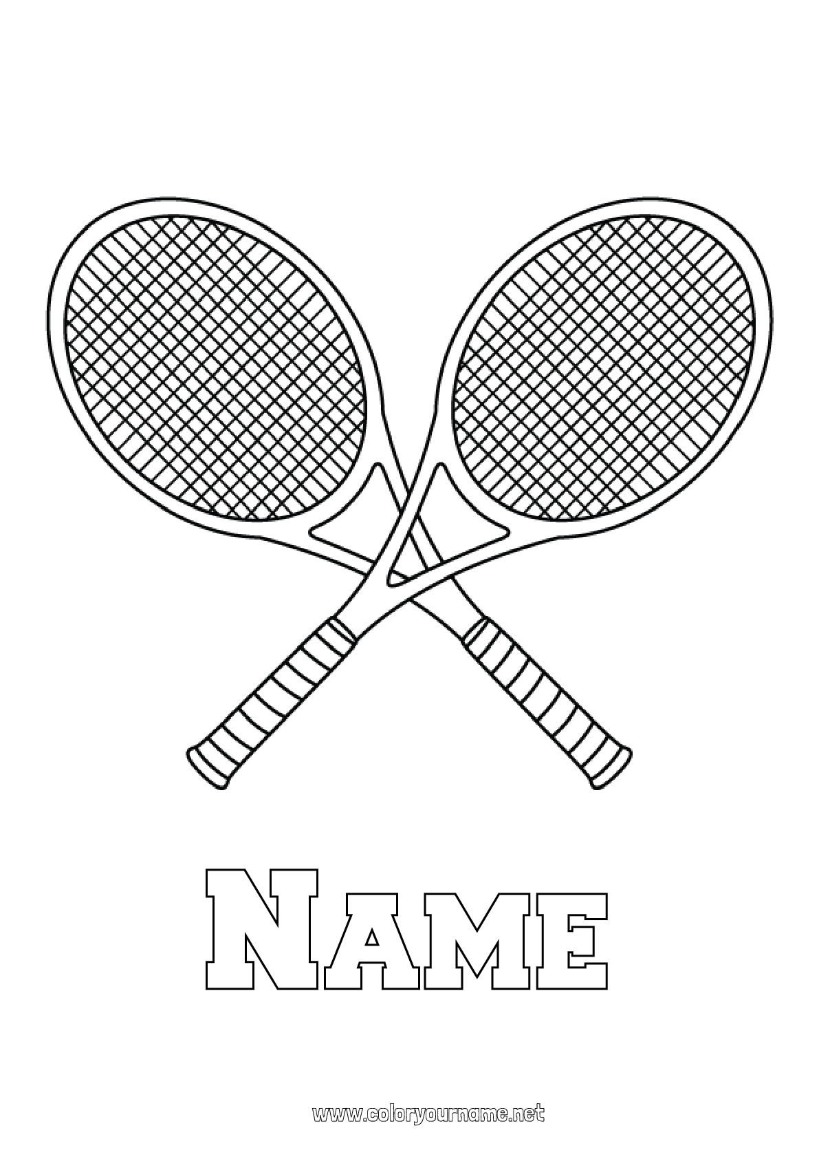 Coloring page No.3976 - Sport Tennis Racket sports