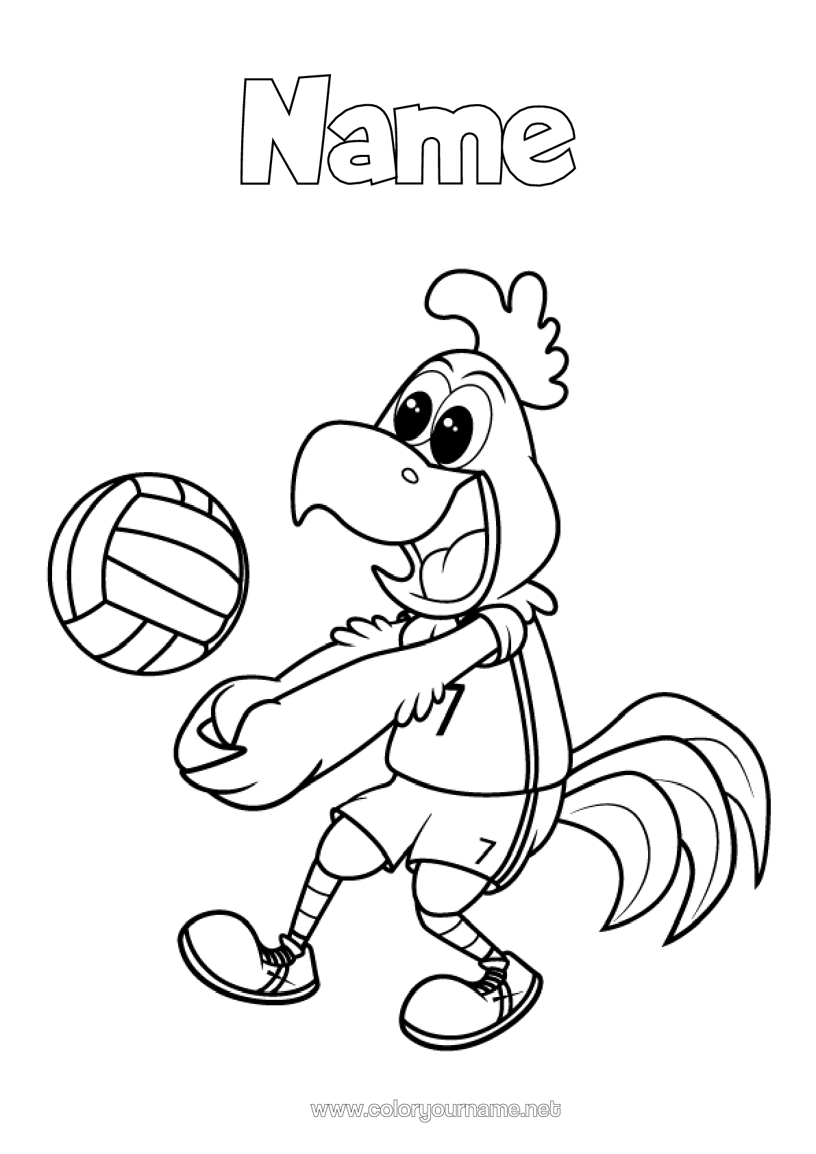 Coloring page No.3977 - Sport Animal Rooster