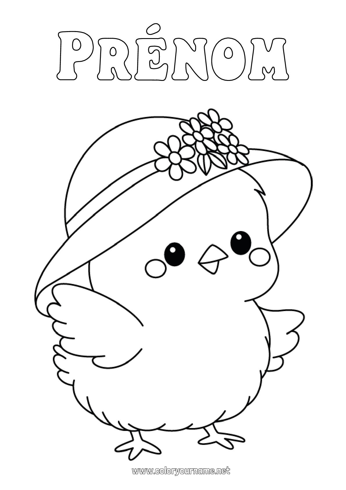 Coloriage n°3996 - Printemps Poussin Animal
