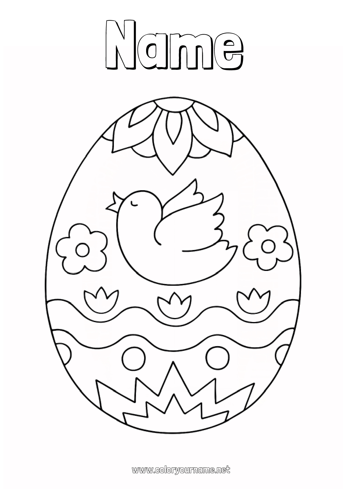 Coloring page No.4014 - Bird Easter eggs Easter