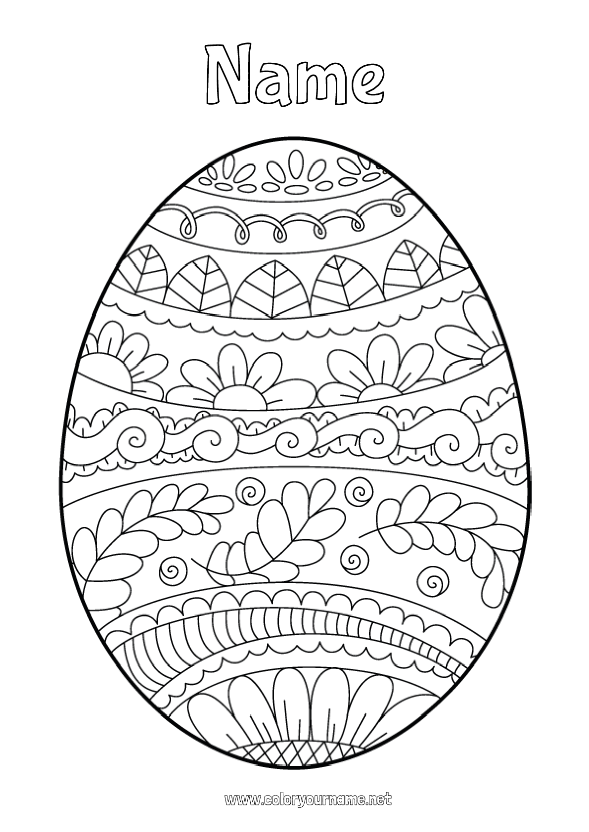 Coloring page No.4016 - Easter eggs Easter Big easter egg