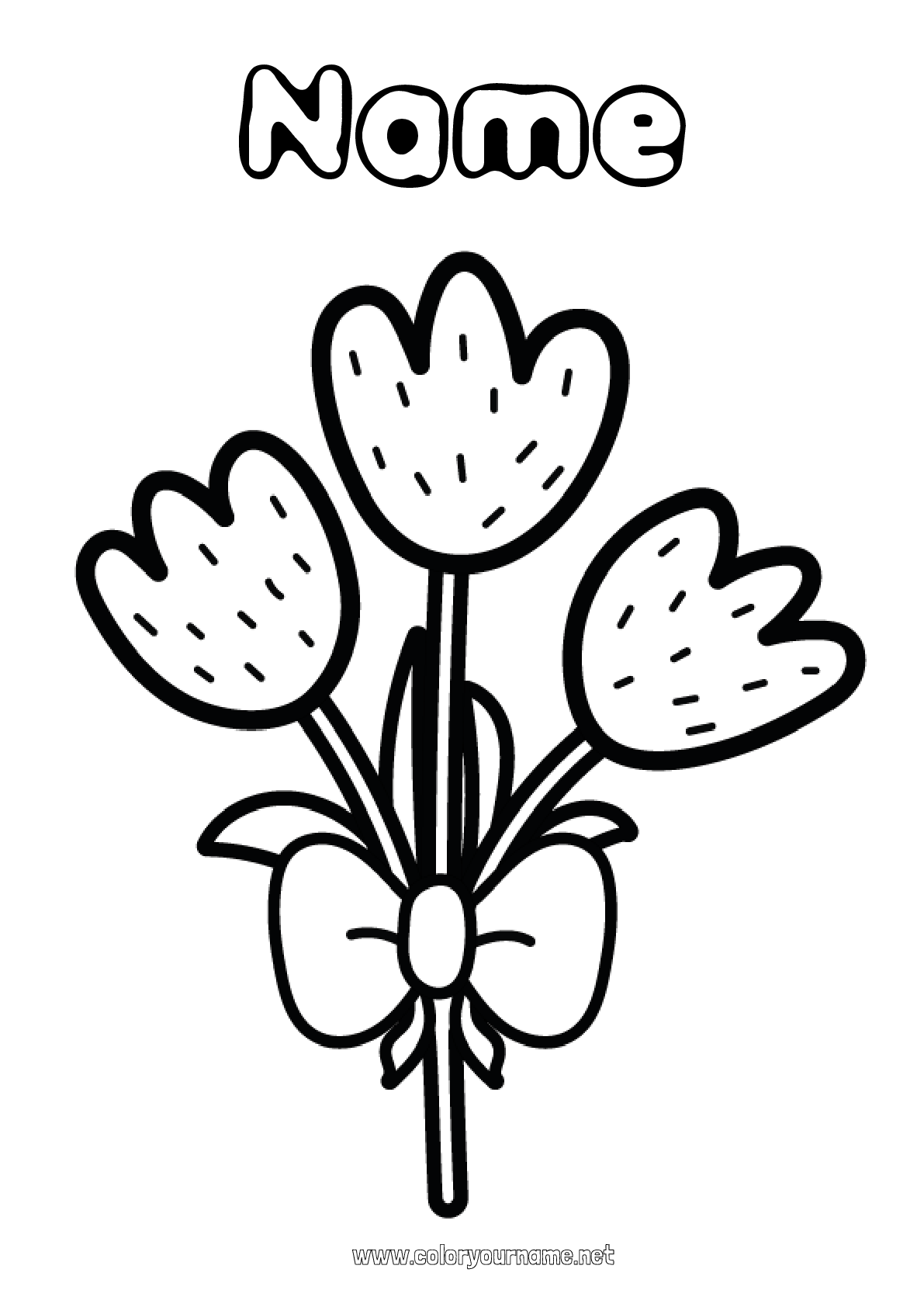 Coloring page No.4029 - Flowers Spring Tulip