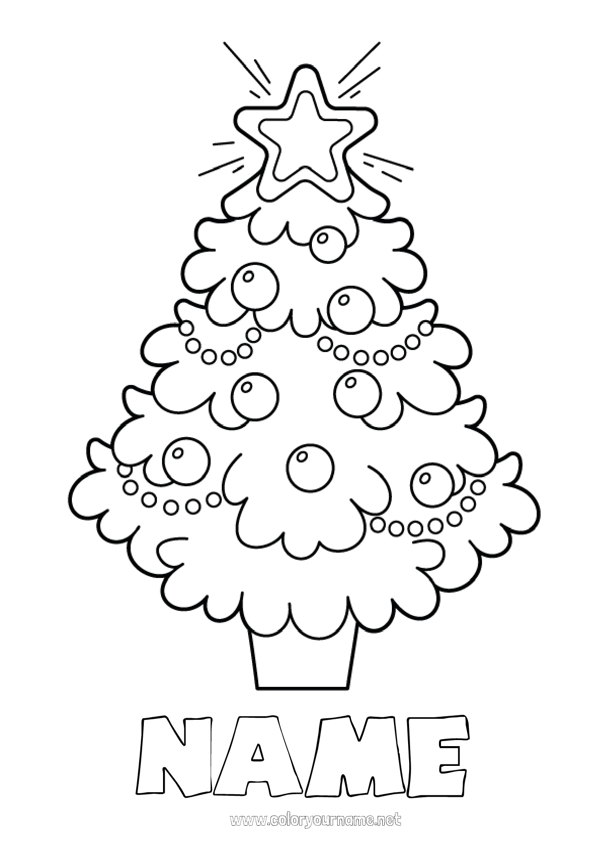 Coloring page No.407 - Christmas tree Christmas