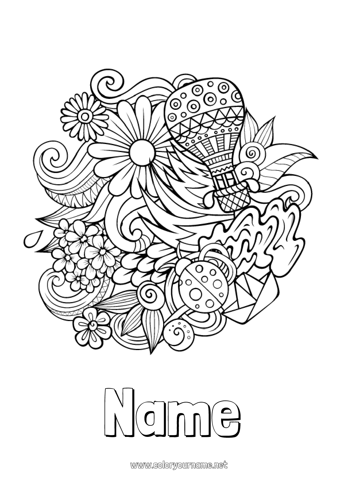 Coloring page No.4102 - Calm and zen Spring Symbols