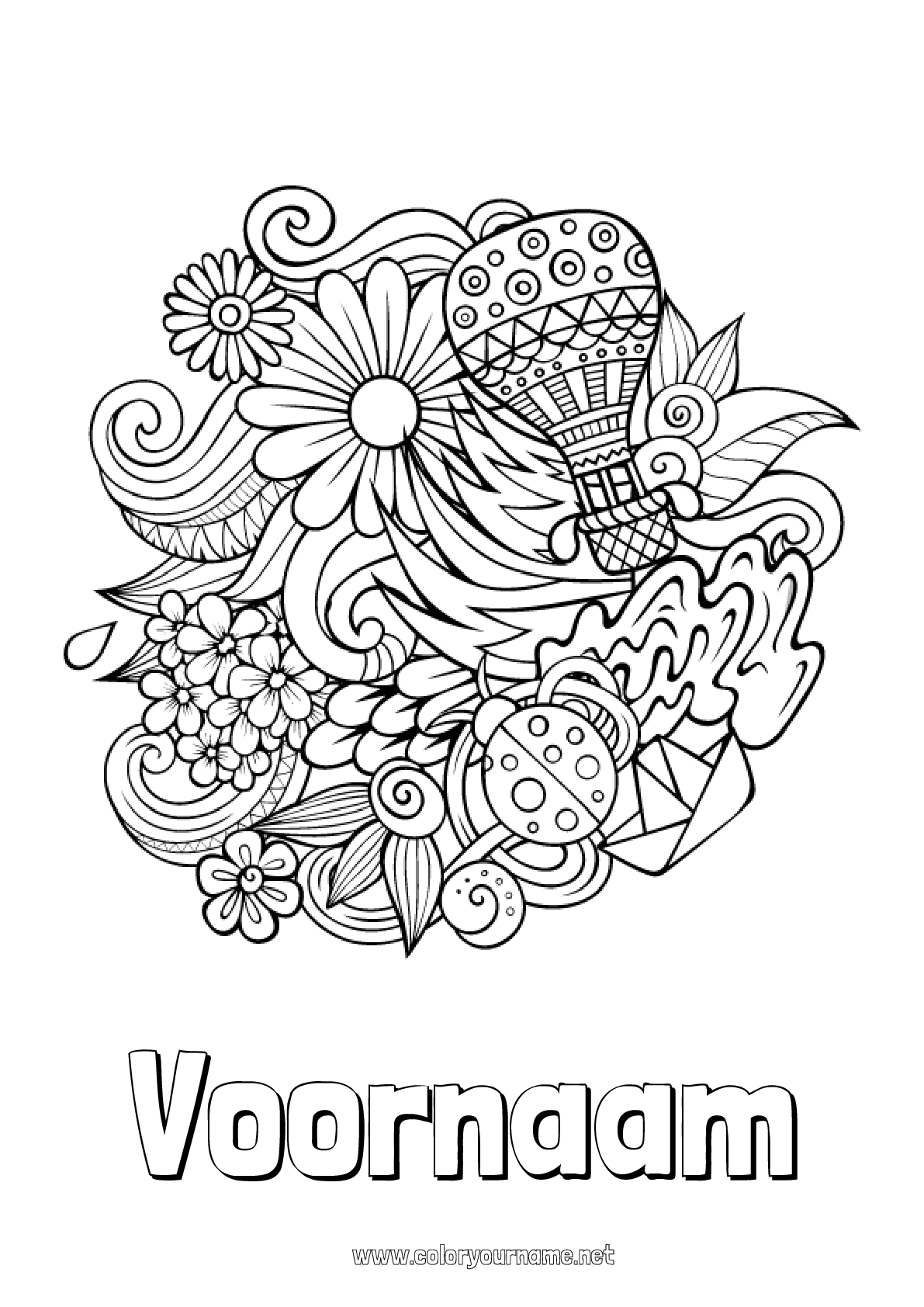 Kleurplaat nr.4102 - Rustig en zen Lente Symbolen