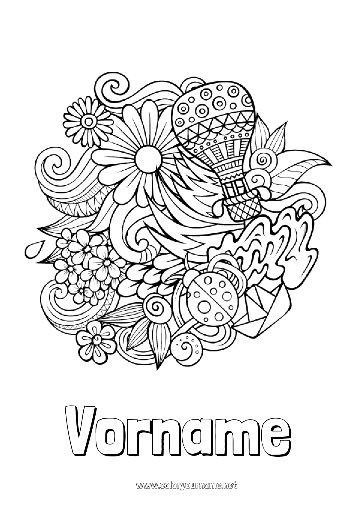 Malvorlage Nr.4102 - Ruhig und gelassen Frühling Symbole