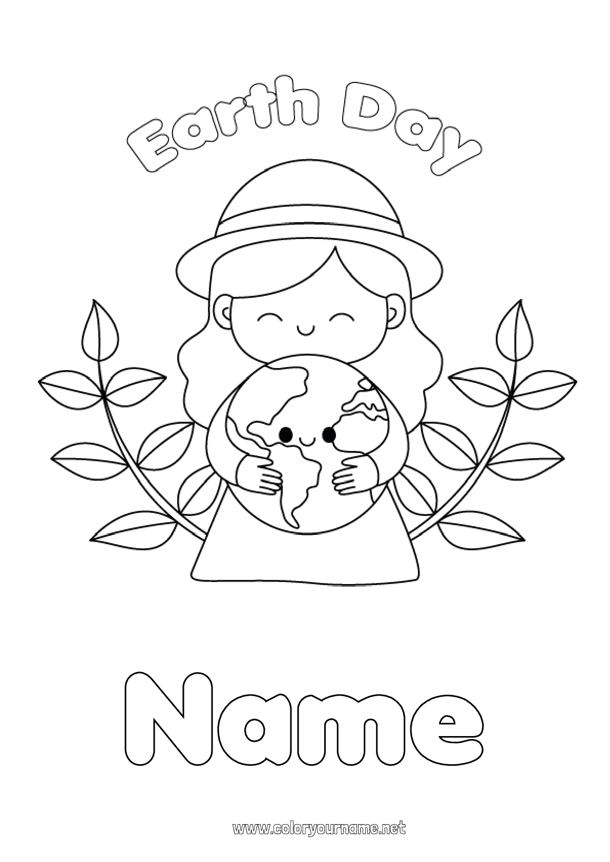 Coloring page No.4112 - Girl Ecology Earth