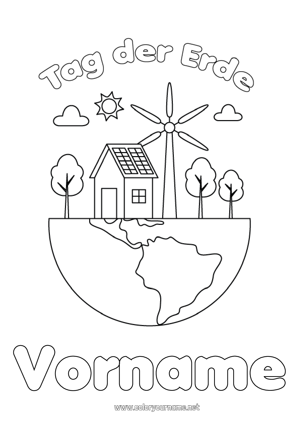 Malvorlage Nr.4113 - Ökologie Erde Tag der Erde