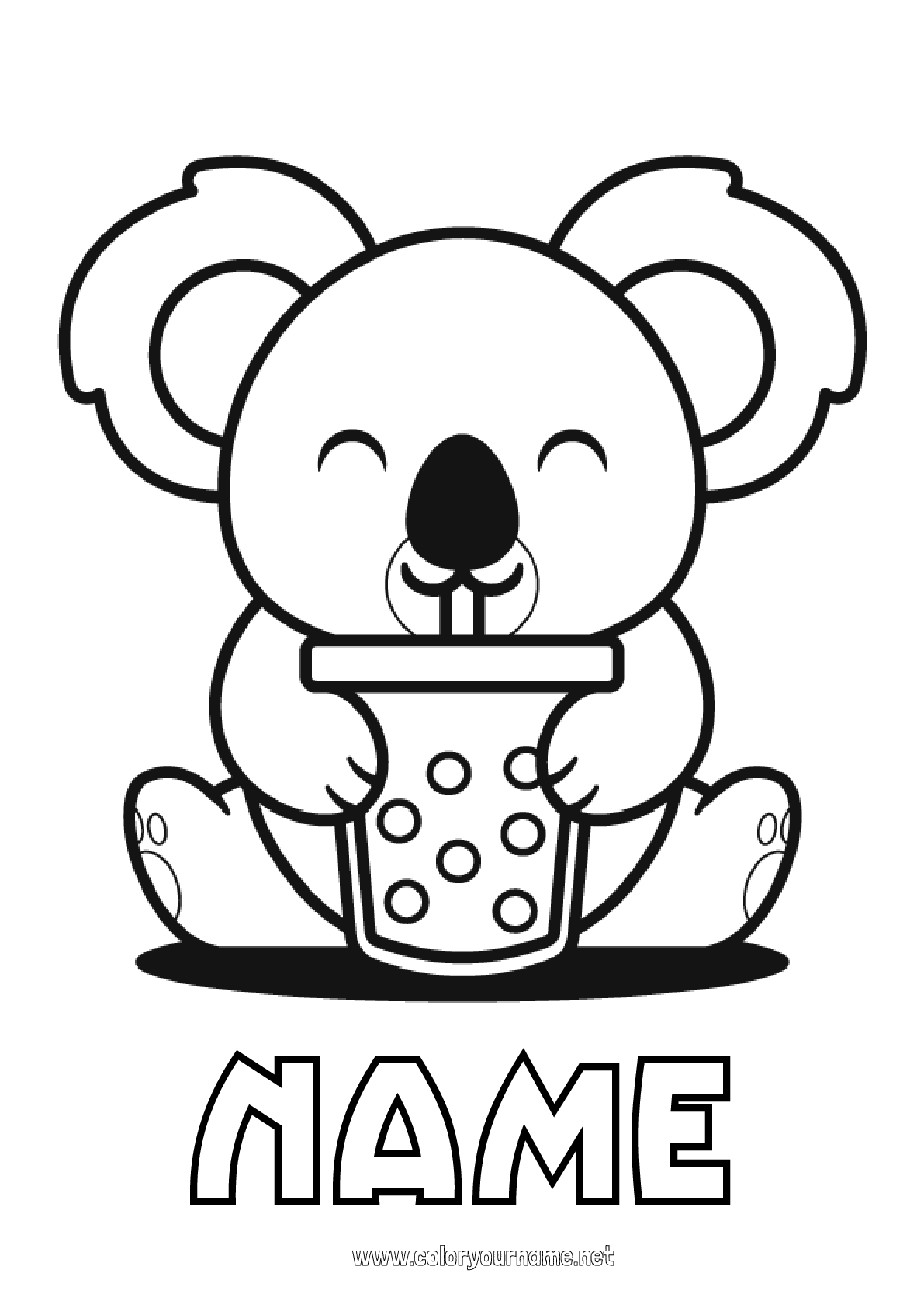 Coloring page No.4126 - Kawaii Animal Koala