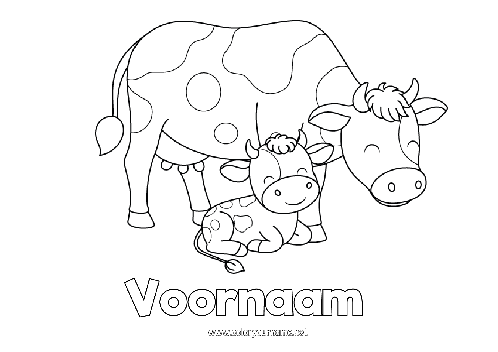 Kleurplaat nr.4153 - Dier Koe Boerderijdieren