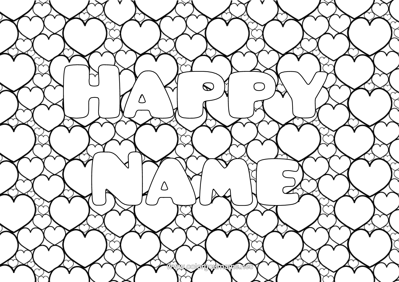 Coloring page No.4182 - Heart Sister Decorated name
