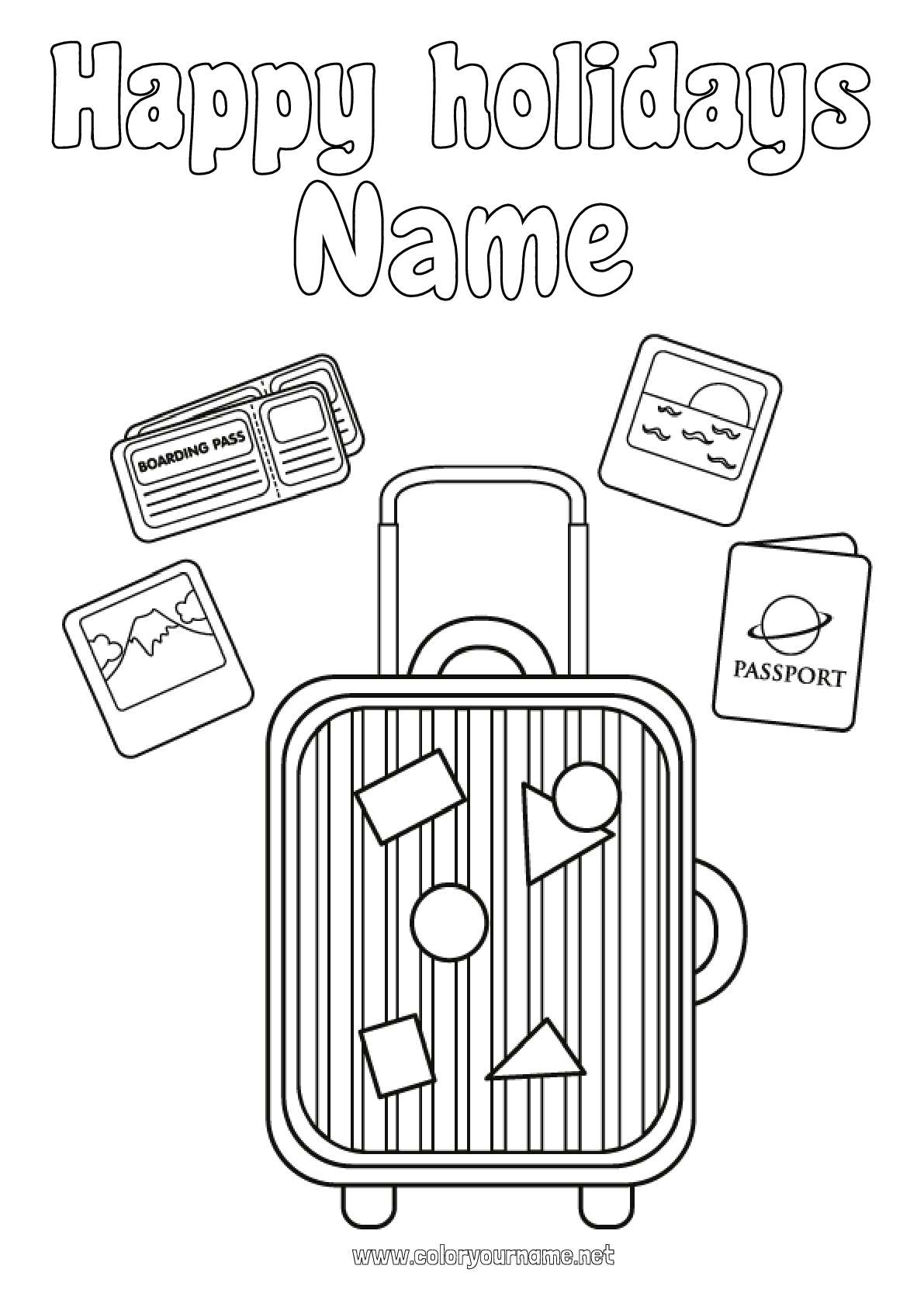 Coloring page No.4197 - Holidays Suitcases and luggage