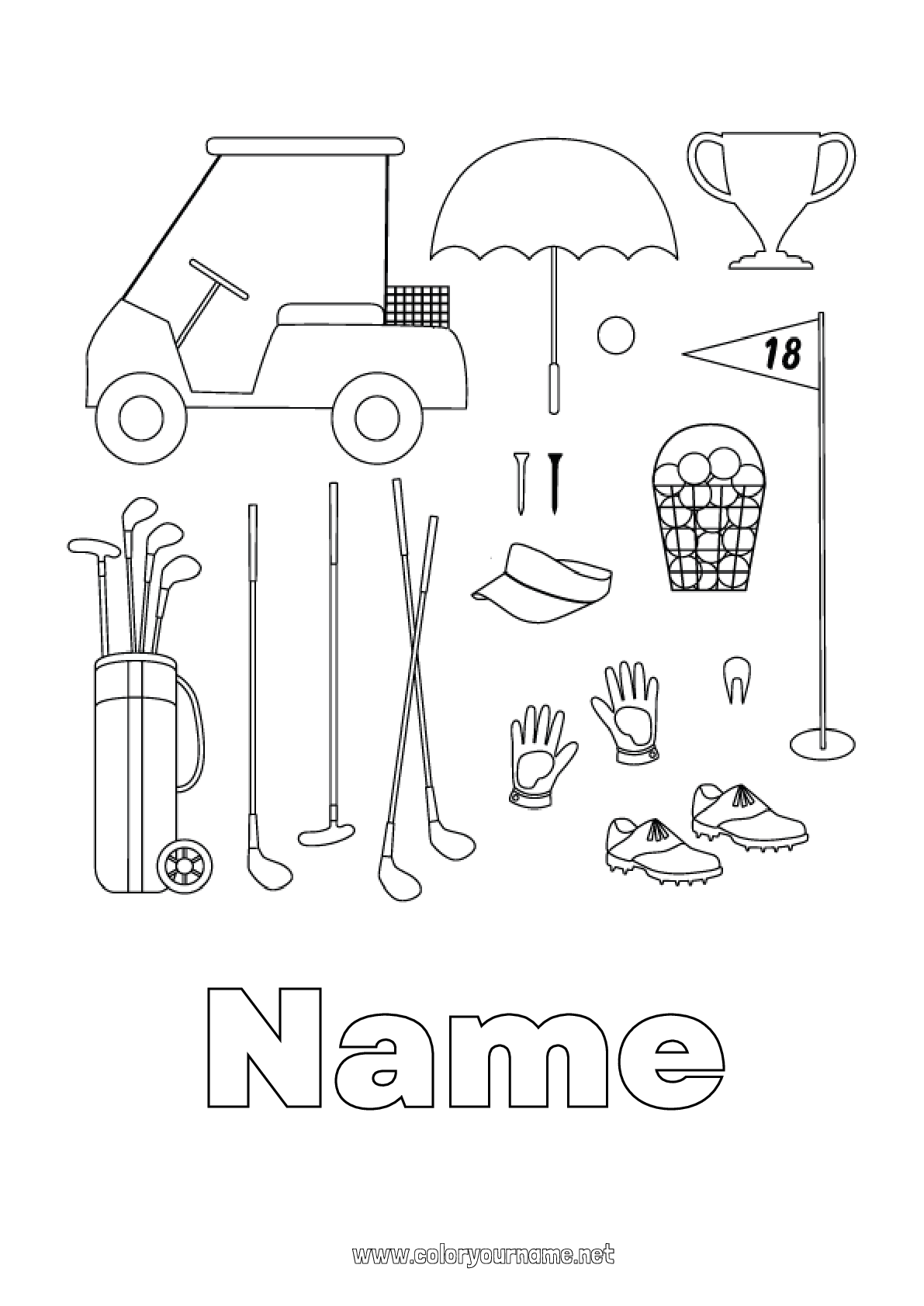 Coloring page No.4219 - Sport Other sports Golf