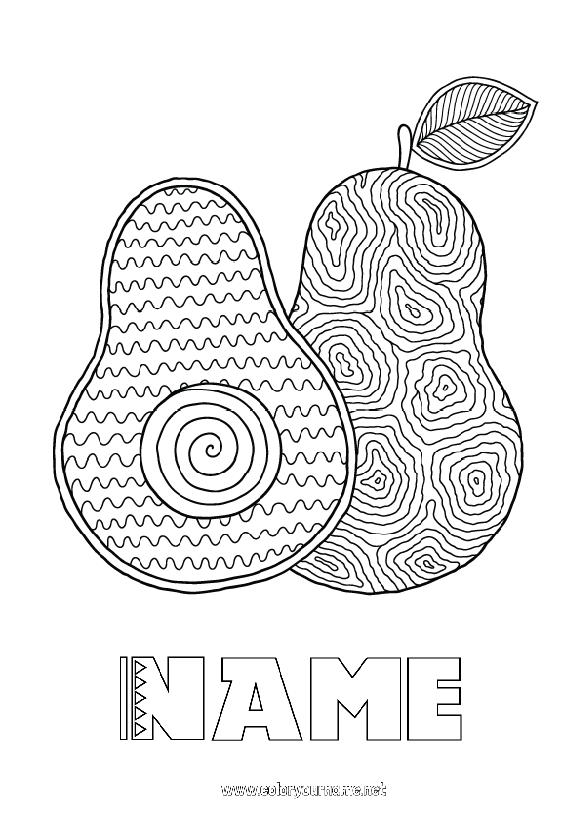 Coloring page No.4221 - Fruits Vegetables Zentangle