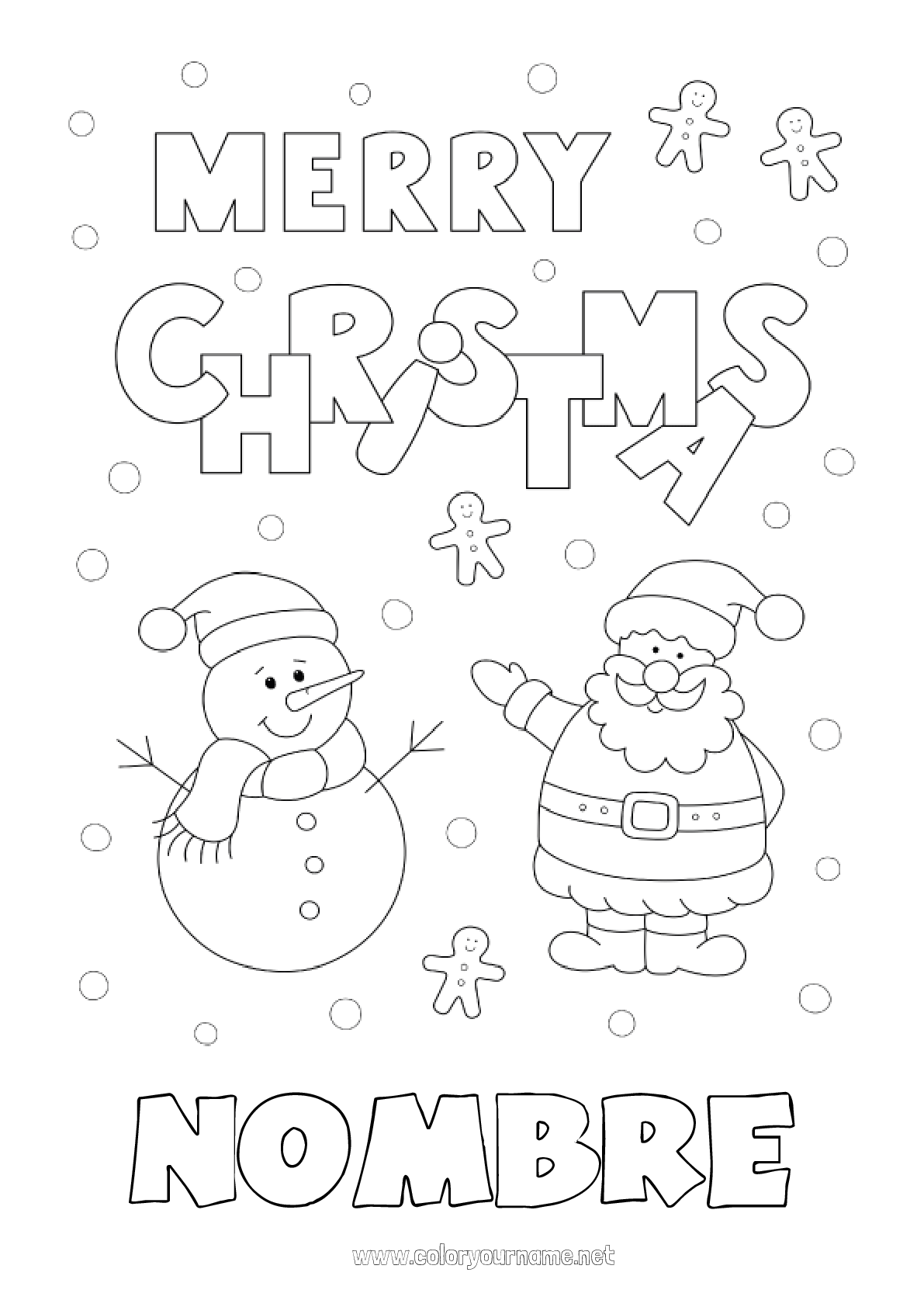Feliz Navidad : 111 dibujos para colorear personalizables gratis para ...