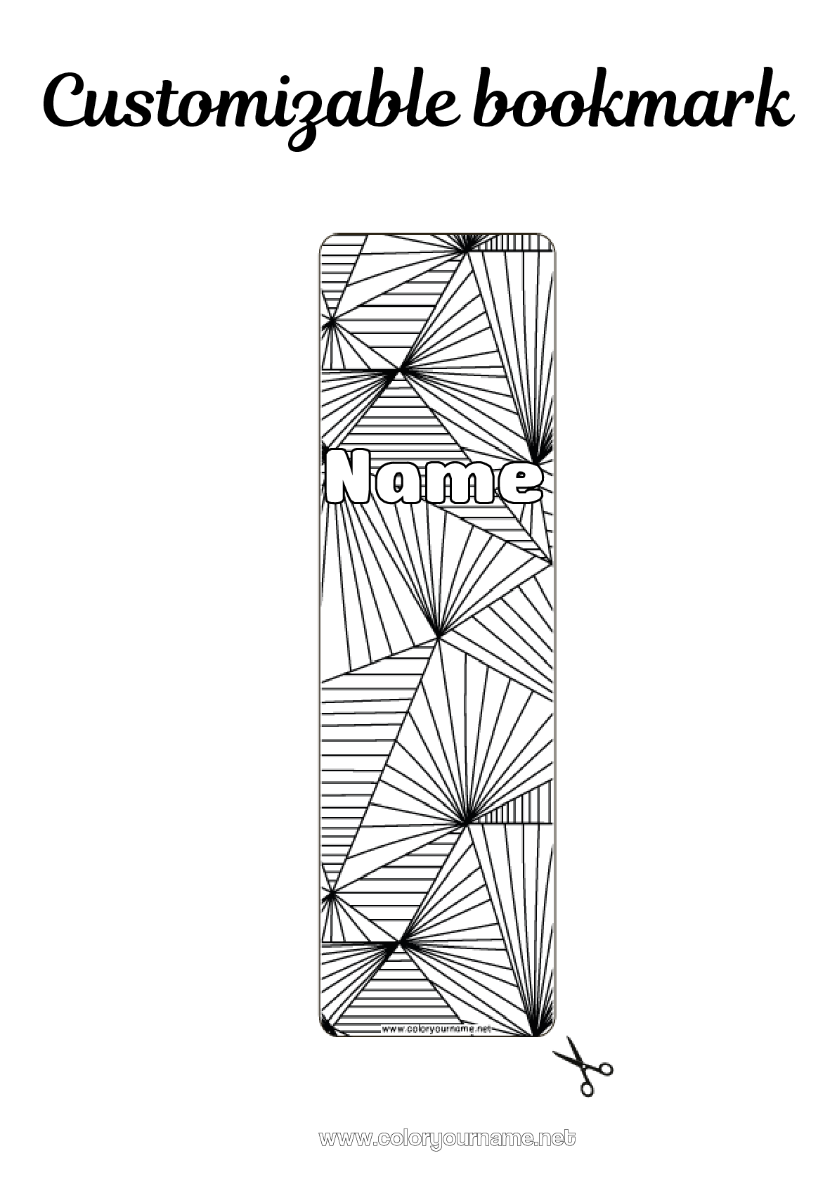 Coloring page No.4234 - Bookmark Zentangle Geometric shapes